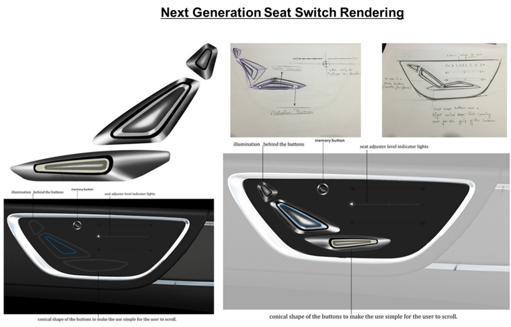 Design HMI | Automotive Luxury Seat Switch Design Concept